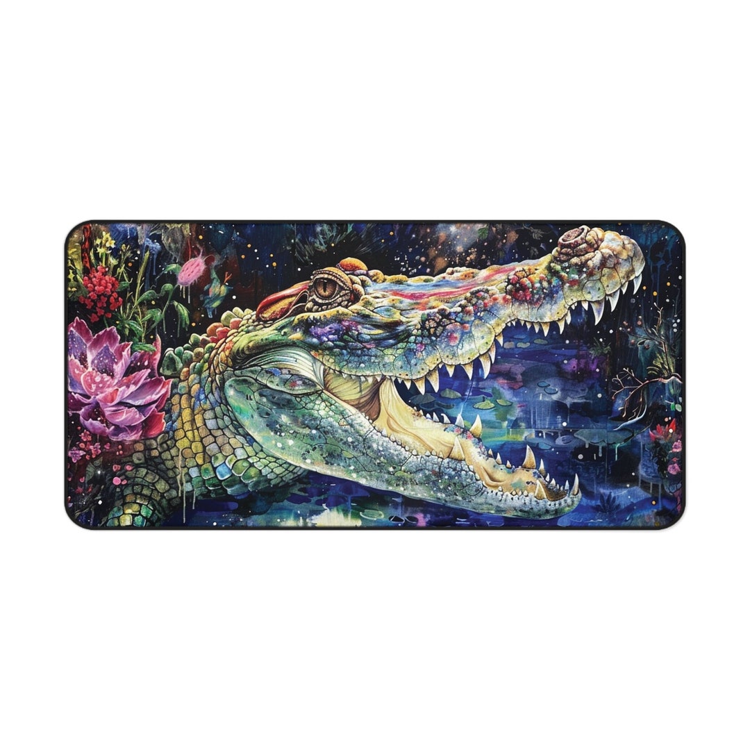 Rainbow Alligator Desk Mat: Pop Art Extended Mouse Pad - Etsy