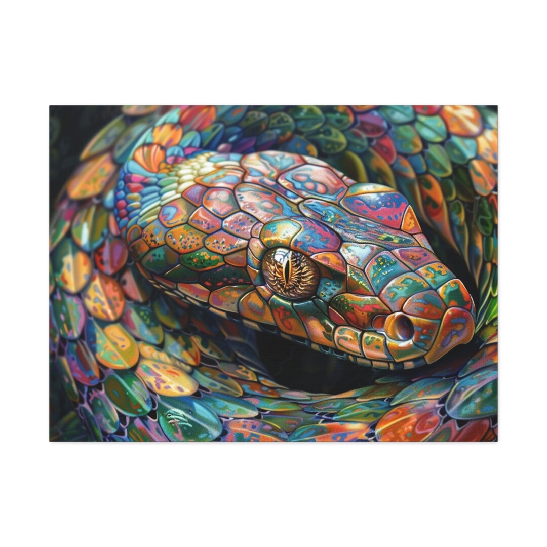 Pop Art Snake Rainbow Boho Painting Gallery Wrap Canvas Wall Art ...