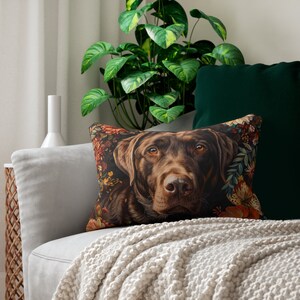 Abstract Art Chocolate Labrador Retriever Lumbar Couch Throw Pillow ...