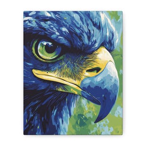 Seahawk Pop Art Canvas Print: Blue & Green Wildlife Painting - Etsy