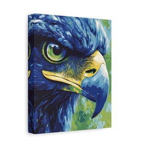 Seahawk Pop Art Canvas Print: Blue & Green Wildlife Painting - Etsy