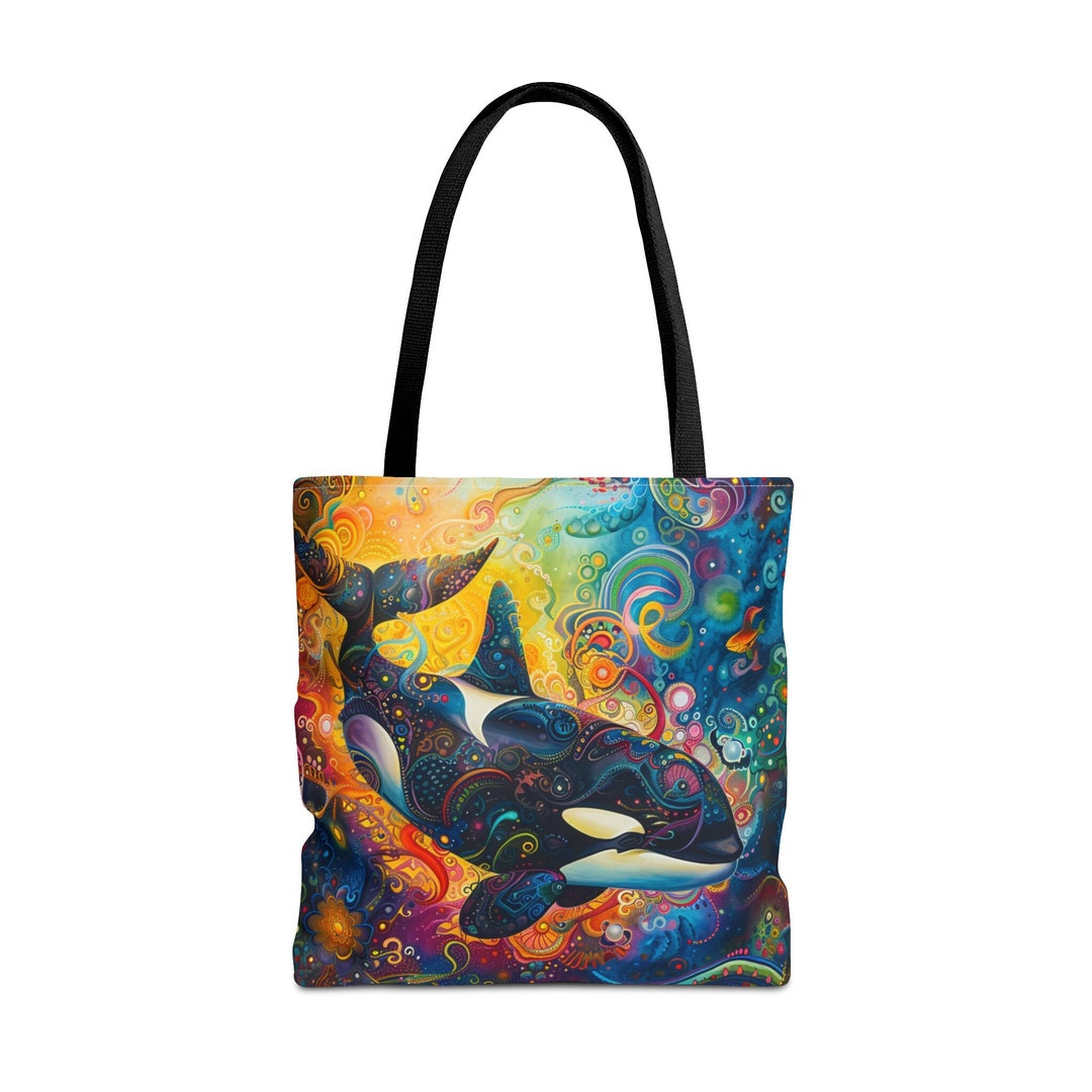 Orca Whale Aesthetic Boho Tote Bag Cute Bag Pop Art for Beach, Shopping ...