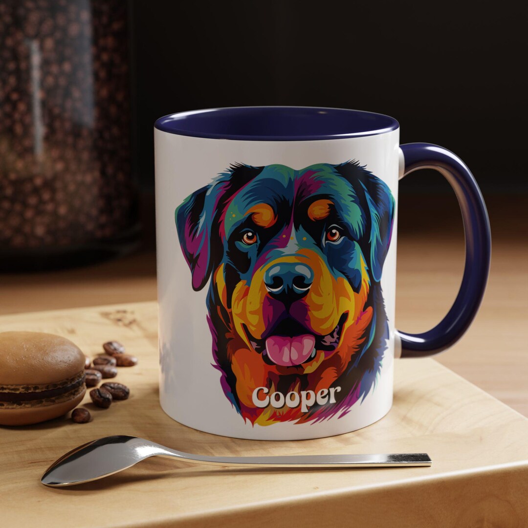 Rainbow Pop Art Rottweiler Coffee Mug: Personalized Pet Lover Gift - Etsy