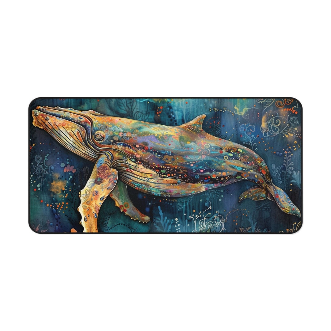 Pop Art Rainbow Humpback Whale Desk Mat, Extended Mouse Pad, Gaming ...