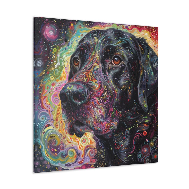 Aesthetic Abstract Black Labrador Retriever Dog Art Print Colorful ...