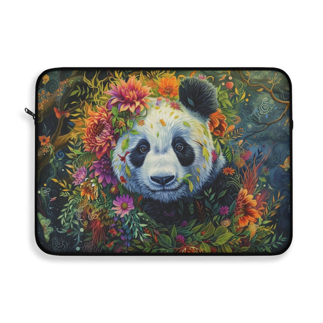 Floral Panda Laptop Sleeve: Pop Art Rainbow Boho iPad MacBook Case - Etsy