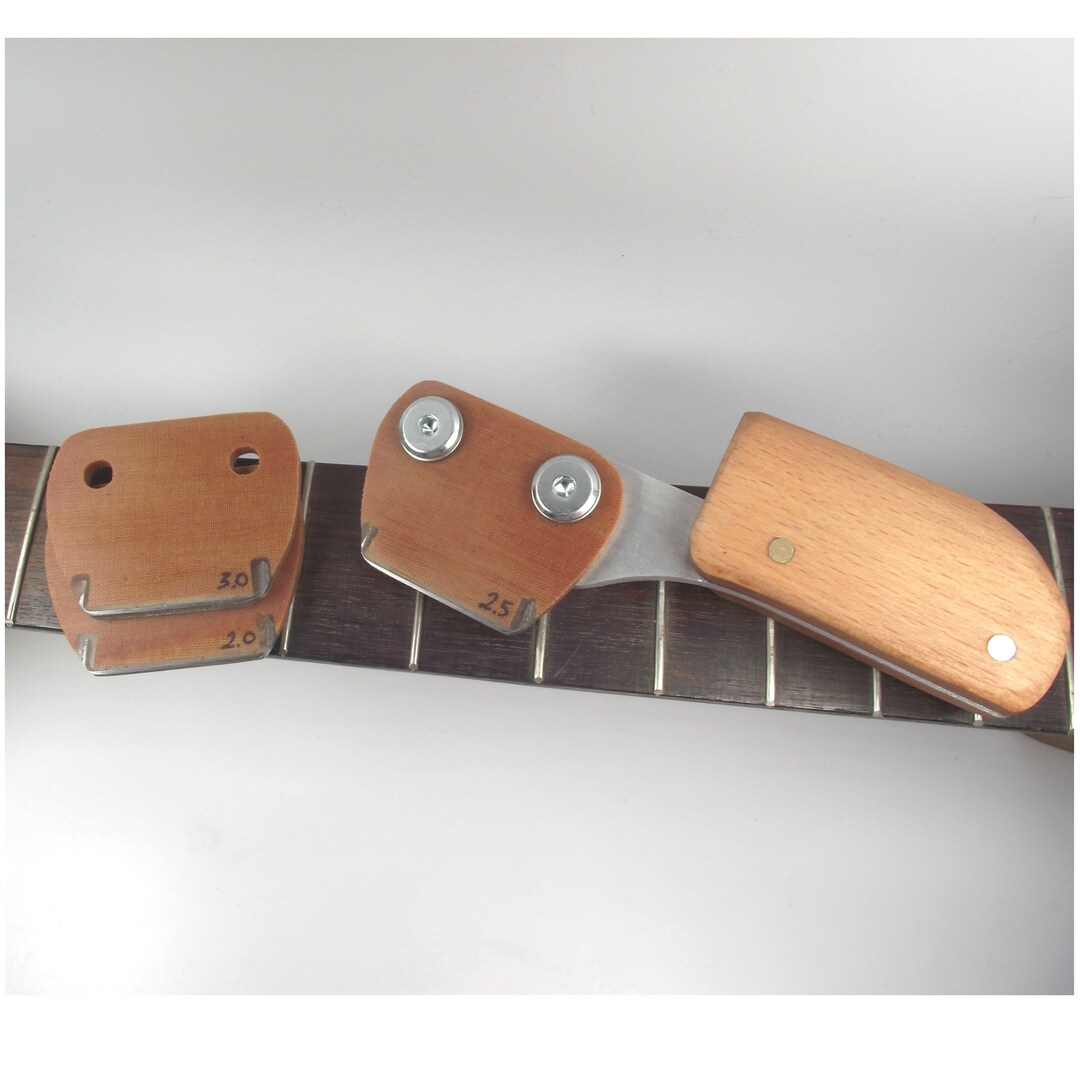3 Diamond Fret Crowning Files With Handle. Includes Fretboard Protector ...