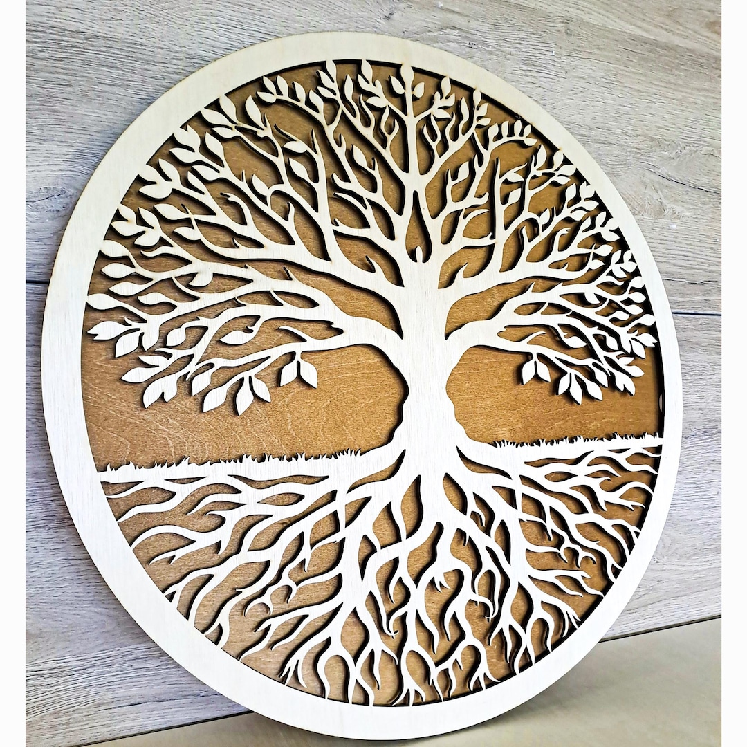 3D TREE of LIFE Bohemian Wall Art Decor, Circle, Wooden Panel,wall ...