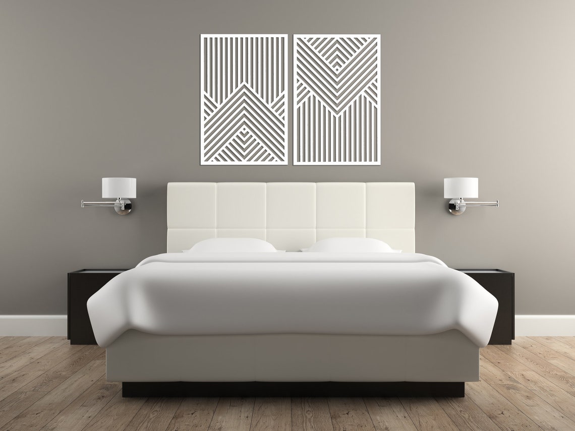 3D Large Geometric Wall Art Decor Set of 2 Minimalist - Etsy