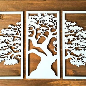 3D FAMILY TREE, Tree of Life, Modern Wood Wall Art Decor, Set of 3 ...