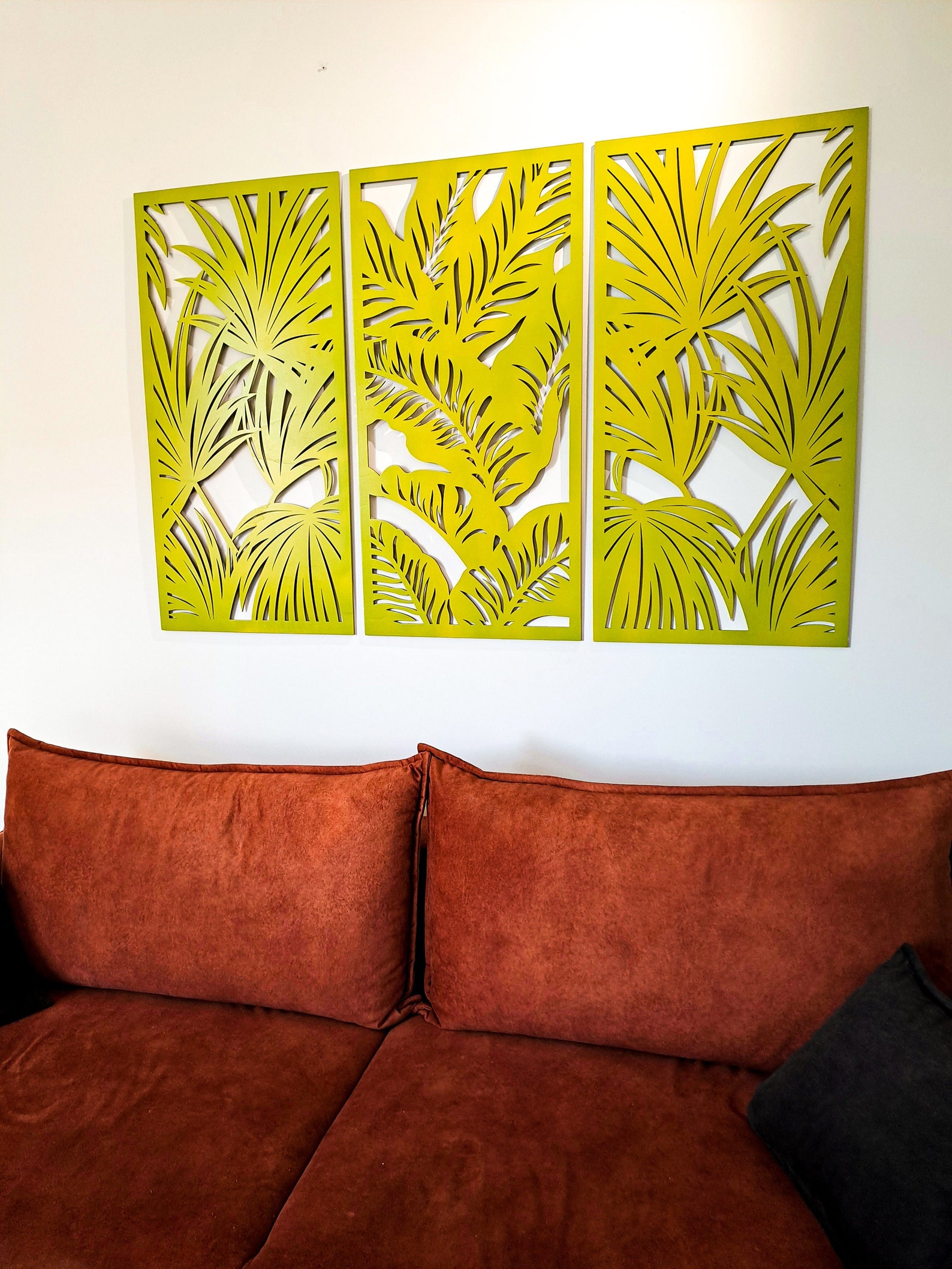 3D Palm, Tropical Leaves,monstera Art Decor, Wooden, Boho, Screen ...