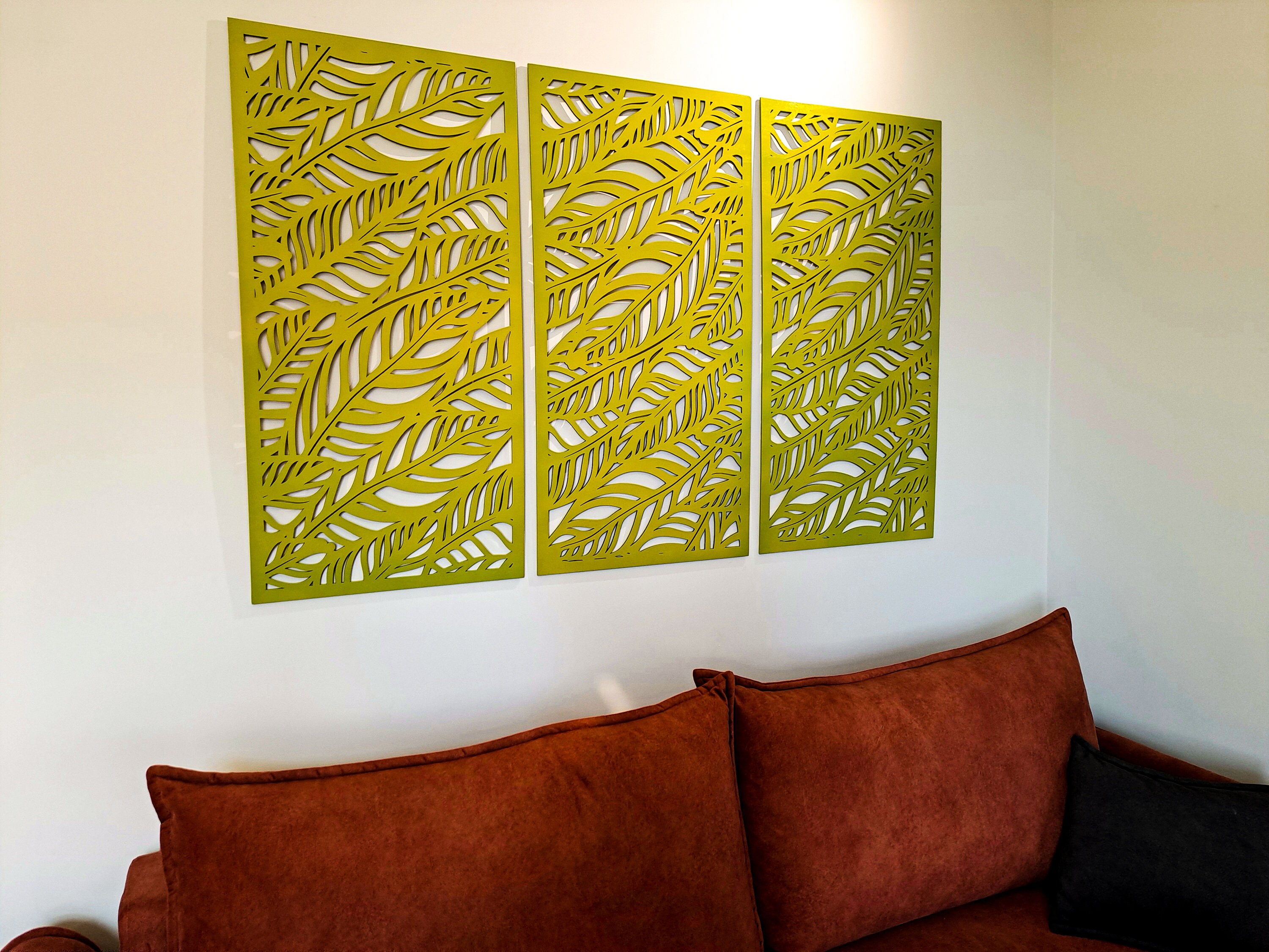 3D Leaves,set of 3, Wall Art Decor, Wooden, Boho, Screen, Decorative ...