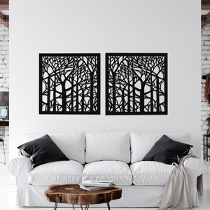 3D Decorative Wood Wall Panel FOREST, 60 Cm, Wall Picture, Openwork ...