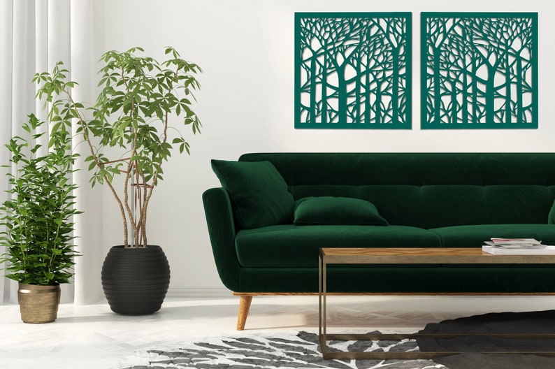 3D Decorative Wood Wall Panel FOREST, 60 Cm, Wall Picture, Openwork ...