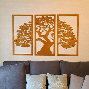 3D FAMILY TREE, Tree of Life, Modern Wood Wall Art Decor, Set of 3 ...