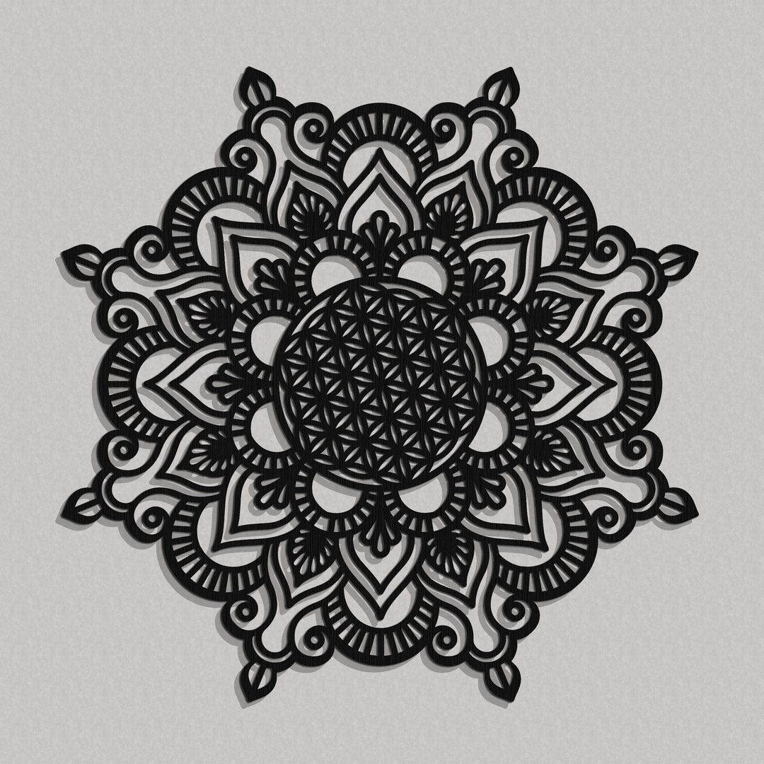 3D Wooden MANDALA, Decorative Openwork Panel, Stylish Wall Decor ...