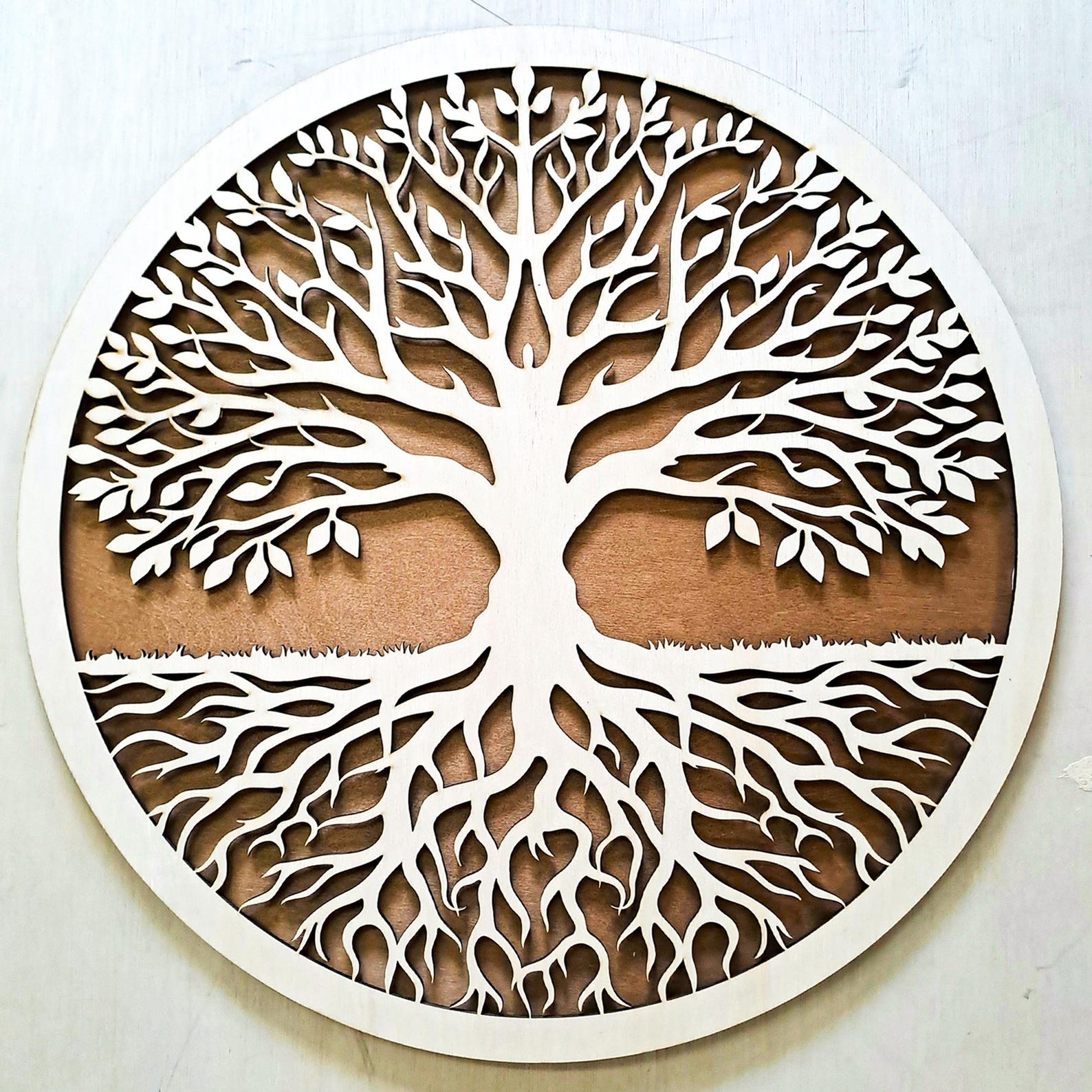 3D TREE of LIFE Bohemian Wall Art Decor, Circle, Wooden Panel,wall ...