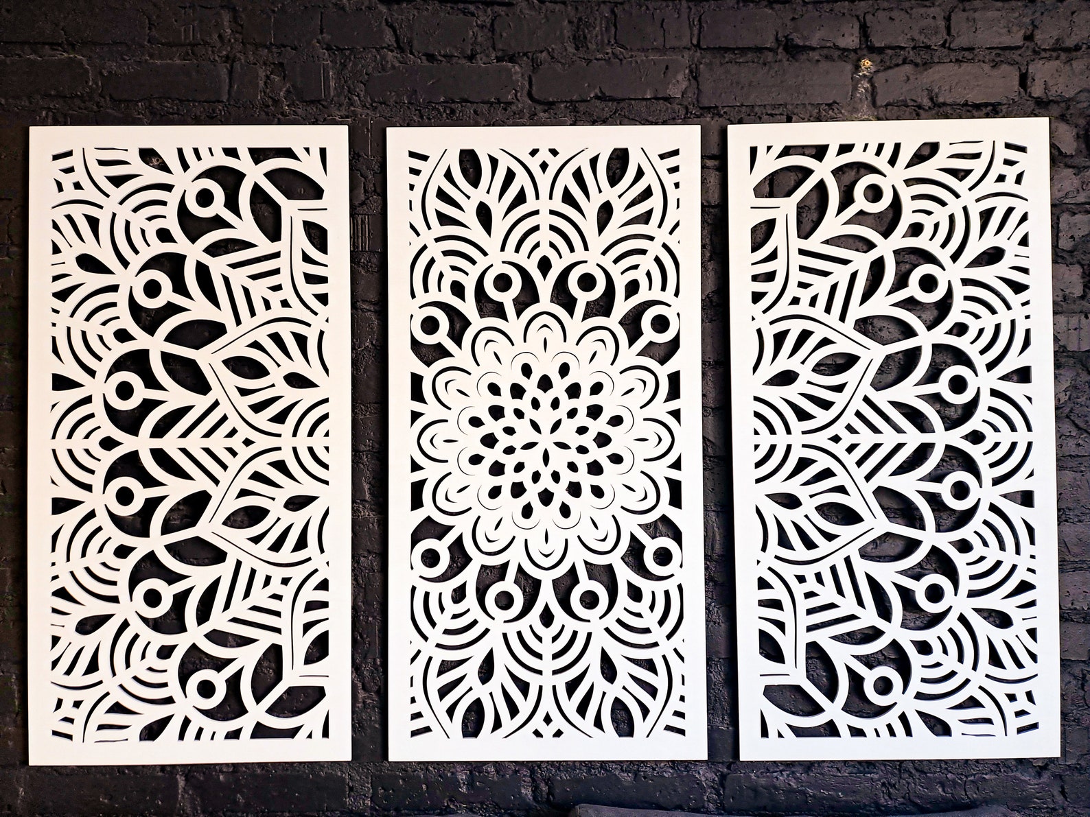 3D MANDALA, Accent Wall, Wooden Wall Art Decor, 3 Pieces, Boho,bohemian ...