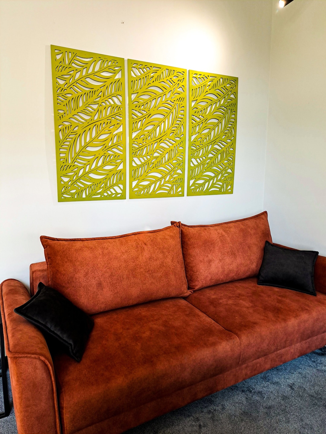 3D Leaves,set of 3, Wall Art Decor, Wooden, Boho, Screen, Decorative ...