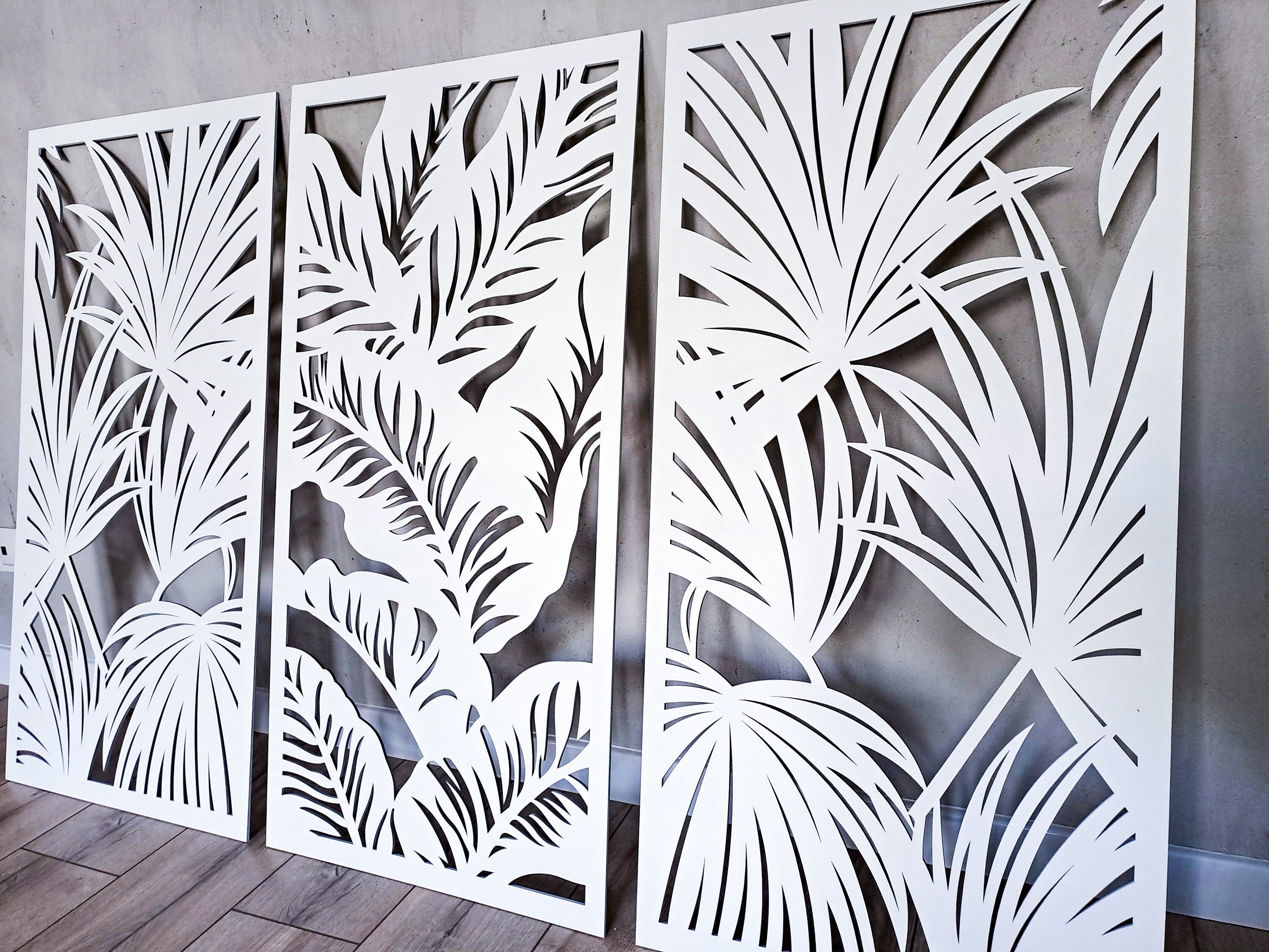 3D Large TROPICAL Wall Decor, Palm Leaves, Bohemian Style, Screen ...
