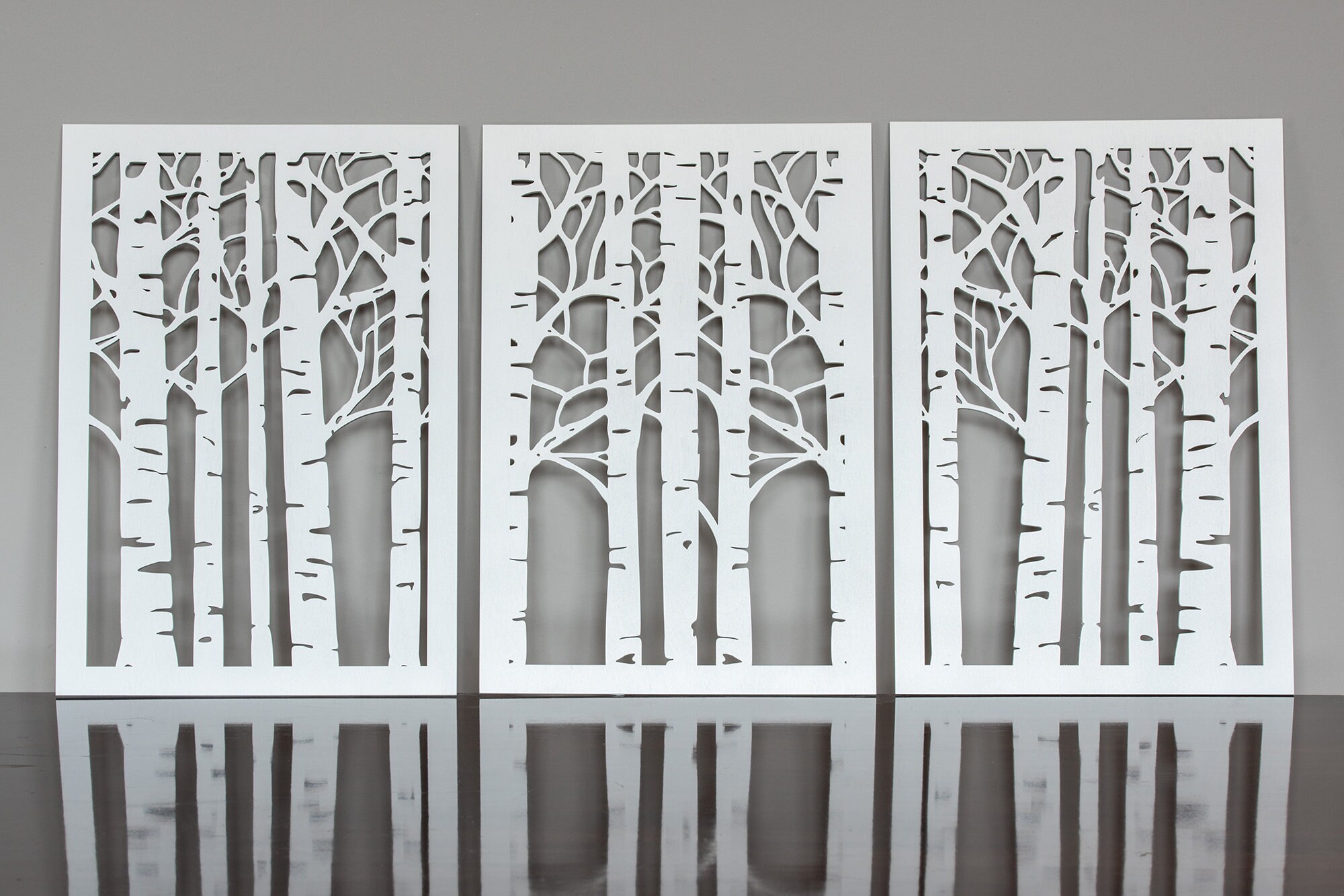 3D Stylish Wood Wall Art Decor, BIRCH TREE Wall Panel, Triptych, Birch ...