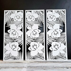 3D FLORAL Wall Art Decor,tropical,palm,orchid,set of 3 for Bedroom ...