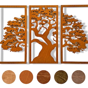 3D FAMILY TREE, Tree of Life, Modern Wood Wall Art Decor, Set of 3 ...