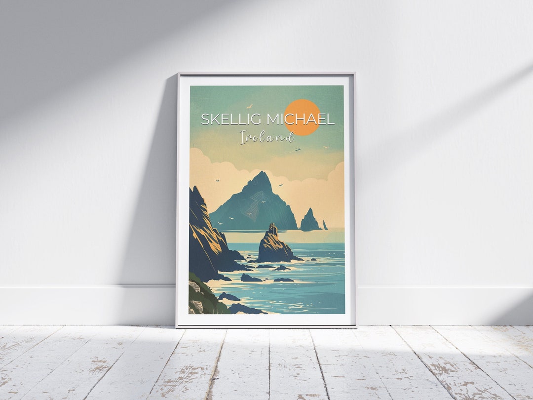 Skellig Michael Ireland Print: Wild Atlantic Way Travel Poster - Etsy