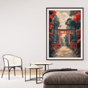 Fushimi Inari, Kyoto Art Print, Japan Art, Travel Poster Print, Stylish ...