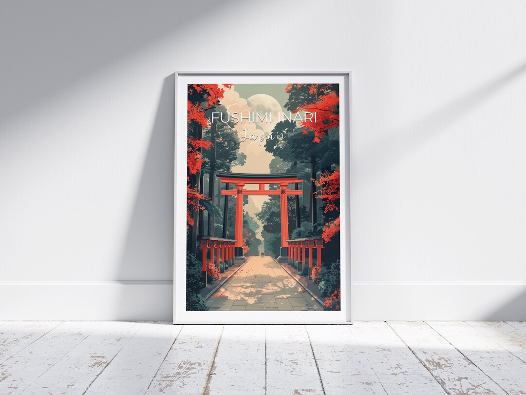Fushimi Inari, Kyoto Art Print, Japan Art, Travel Poster Print, Stylish ...