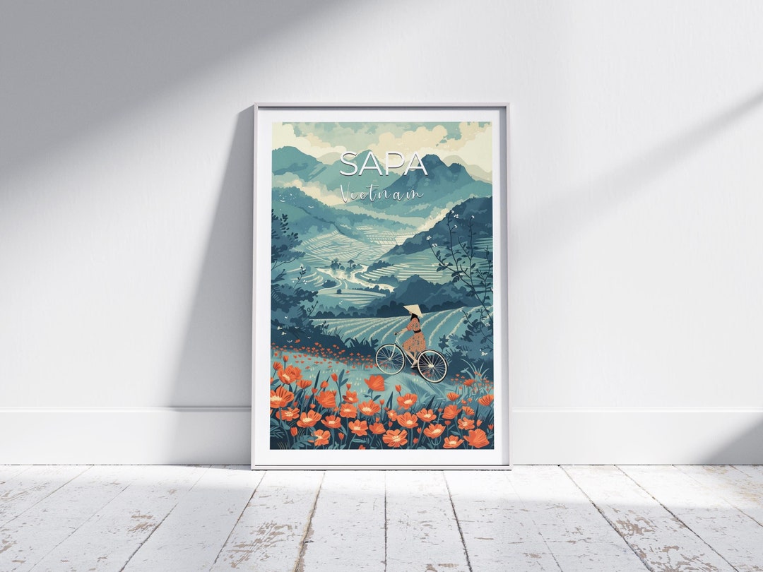 Sapa Vietnam Travel Poster: Mountain Landscape Art Print - Etsy