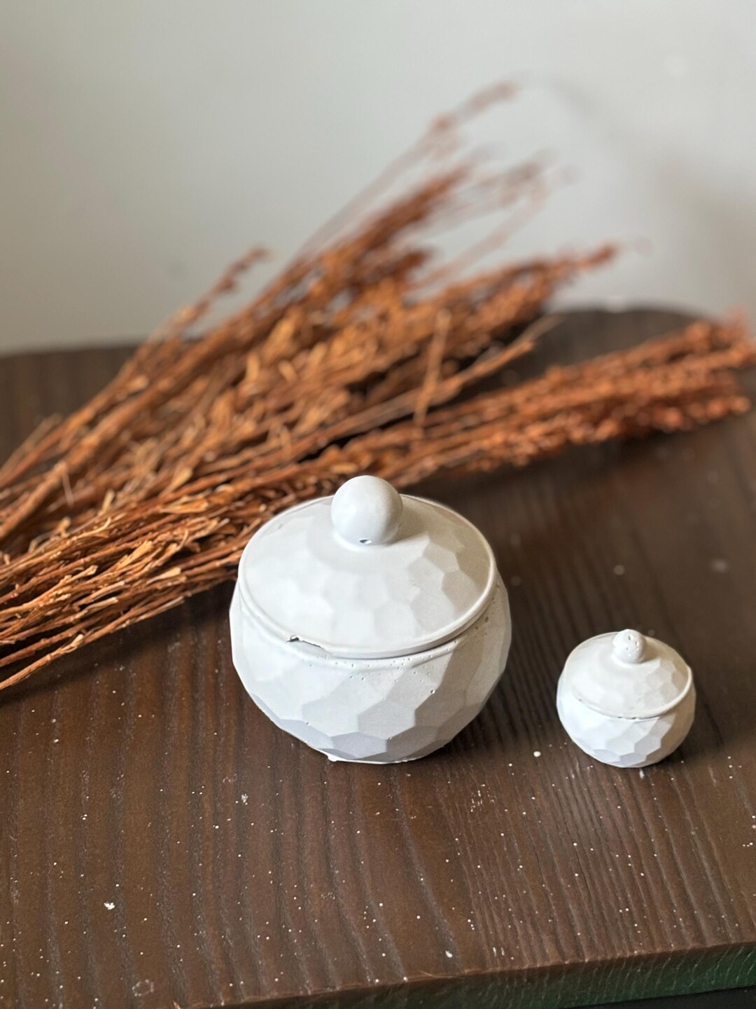 Concrete Sugar and Spice Jar With Lid Set of 2 / Gift/ Coffee Bar ...