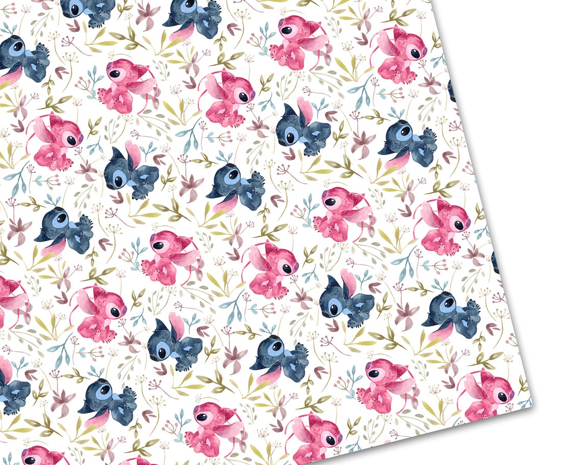 Lilo and Stitch digital paper Magic Kingdom Tropical floral | Etsy