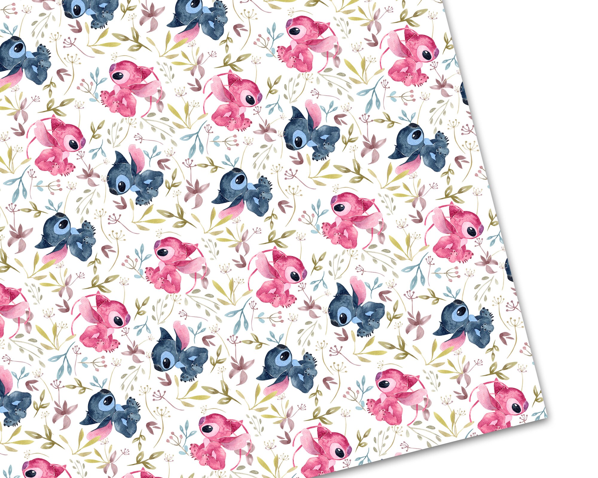 Lilo and Stitch digital paper Magic Kingdom Tropical floral | Etsy