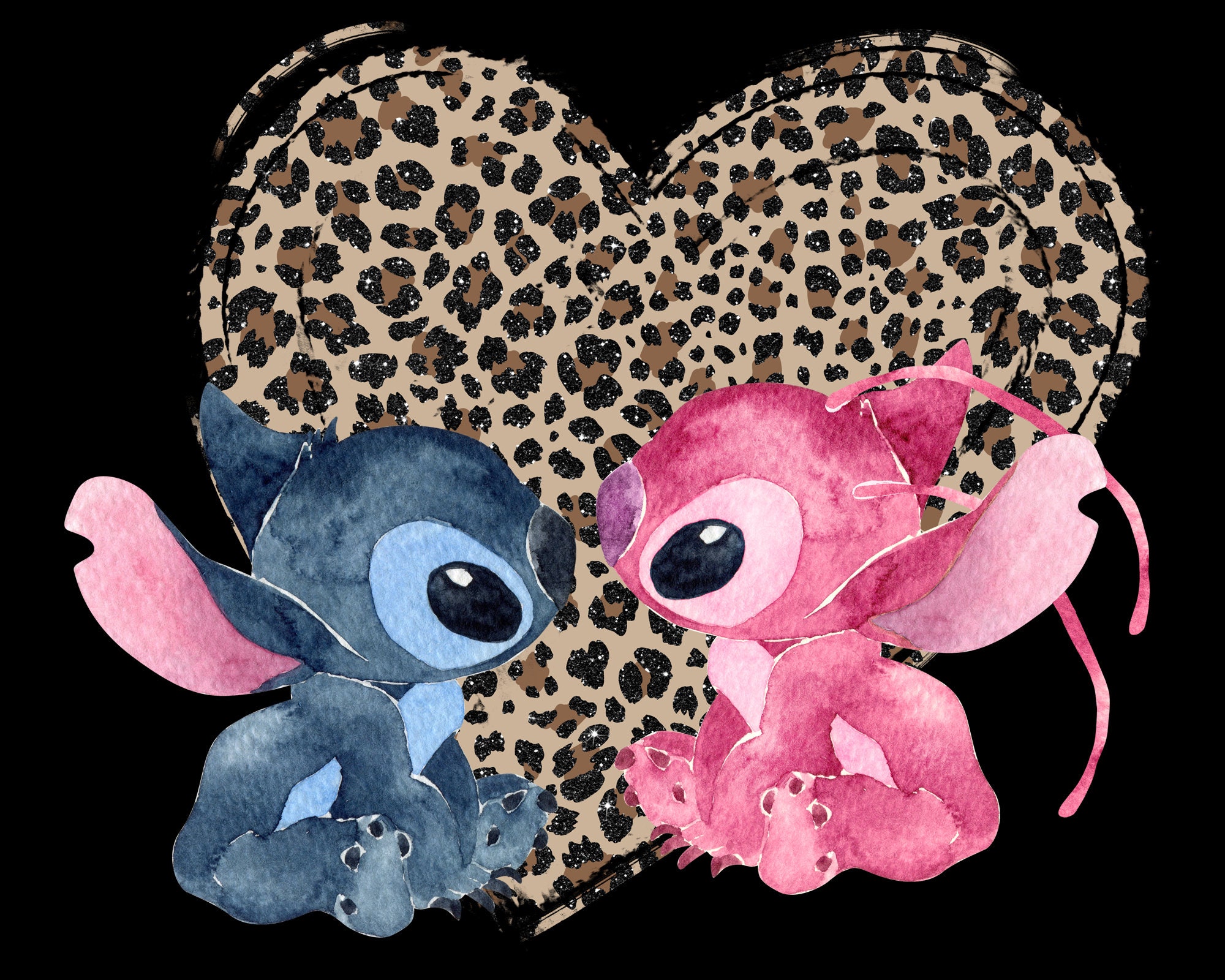 Lilo and Stitch Leopard Heart Love clipart Magic Kingdom | Etsy