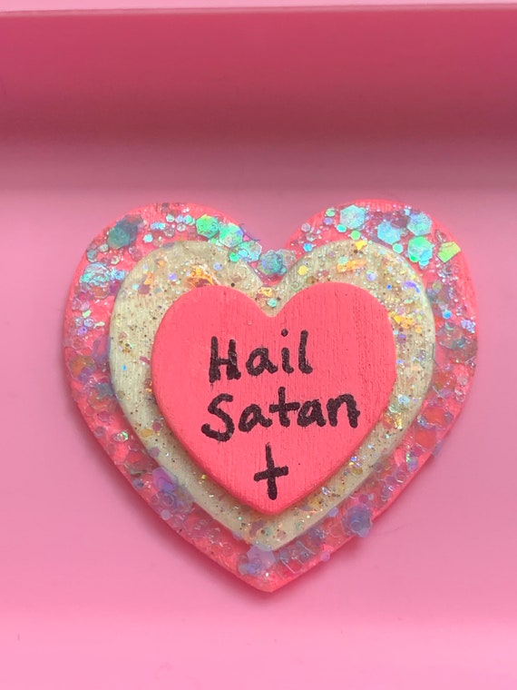 Pastel Hail Satan Pin | Etsy