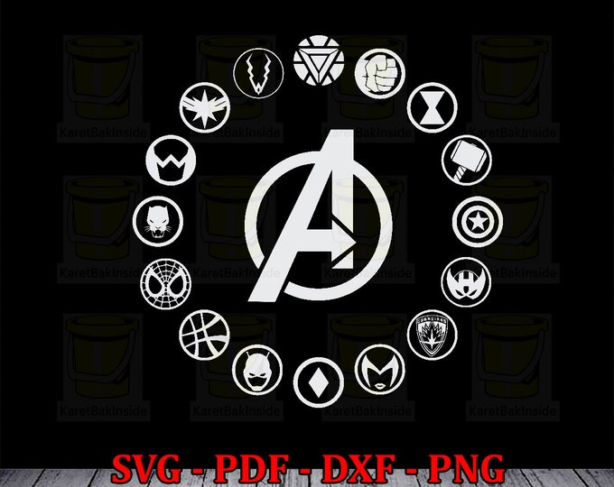Avengers Svg Art, Dxf Png Dxf Svg Files for Cricut and Silhouette ...