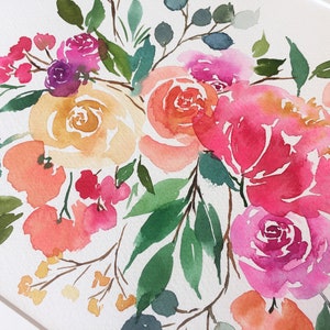 Watercolor Painting, Watercolor Artwork, Wall Art, Flower Art, Floral ... Watercolor Painting, Watercolor Artwork, Wall Art, Flower Art, Floral ...