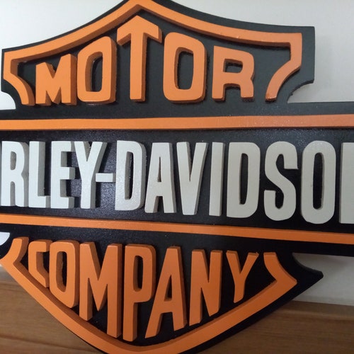 Harley Davidson Wall Artlighted Harley Davidsonbirhday Etsy
