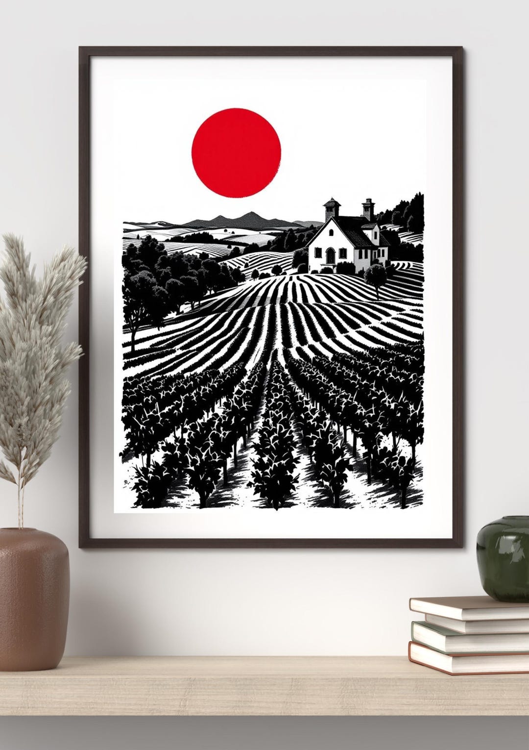 Ranch Farm View Black and White Full Color Poster - Etsy