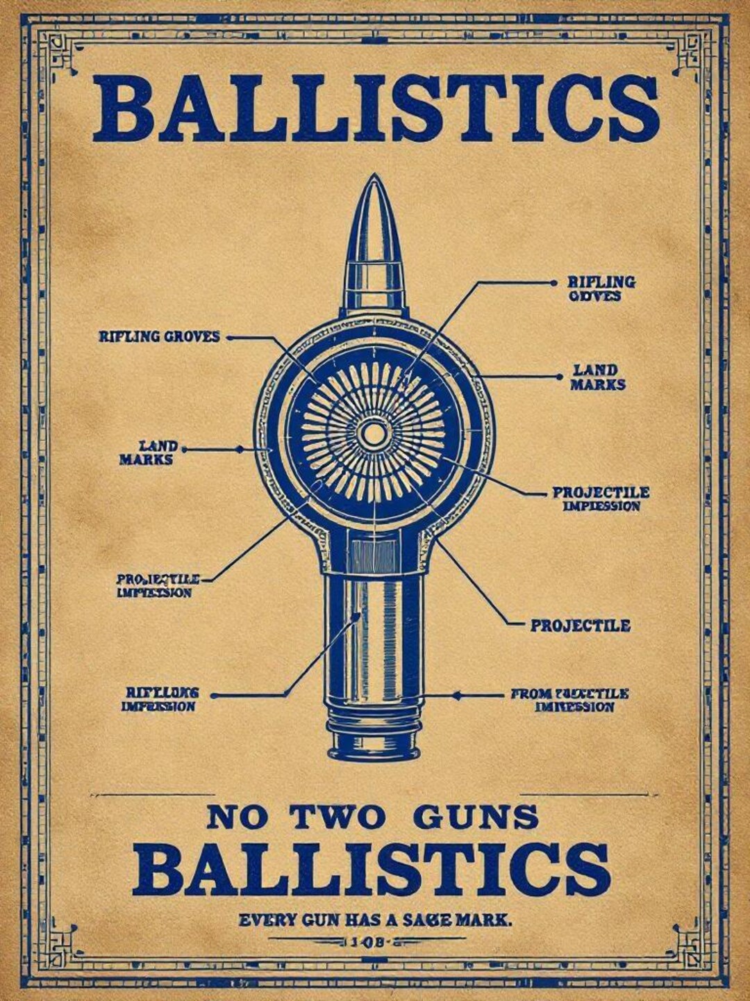 Ballistic Crime Info Bullet Graph Niche Full Color Poster - Etsy