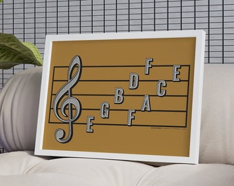 Bass Clef Poster Music Art Print - Etsy
