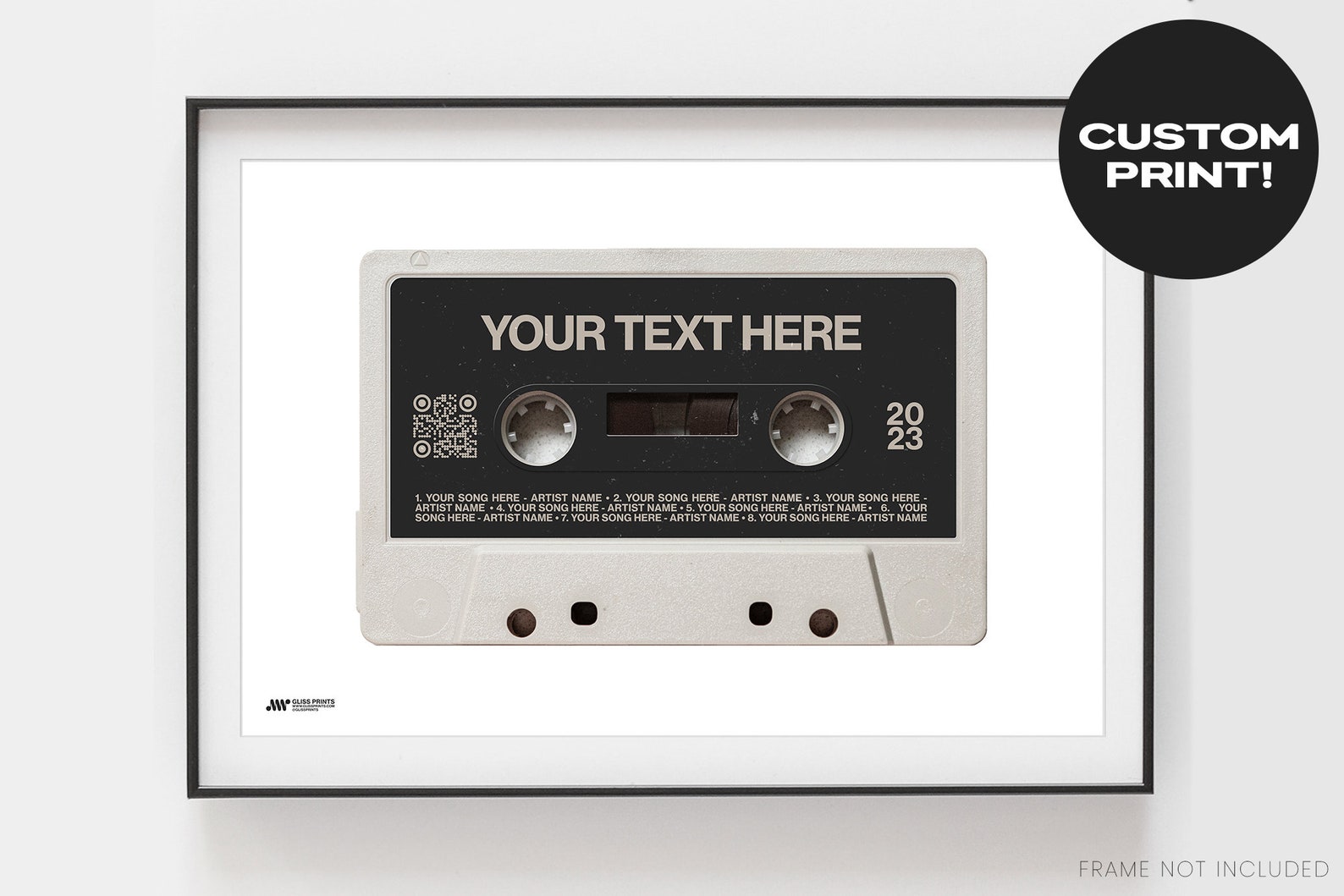 Custom Cassette Tape Print | Personalized Music Playlist Poster - Etsy