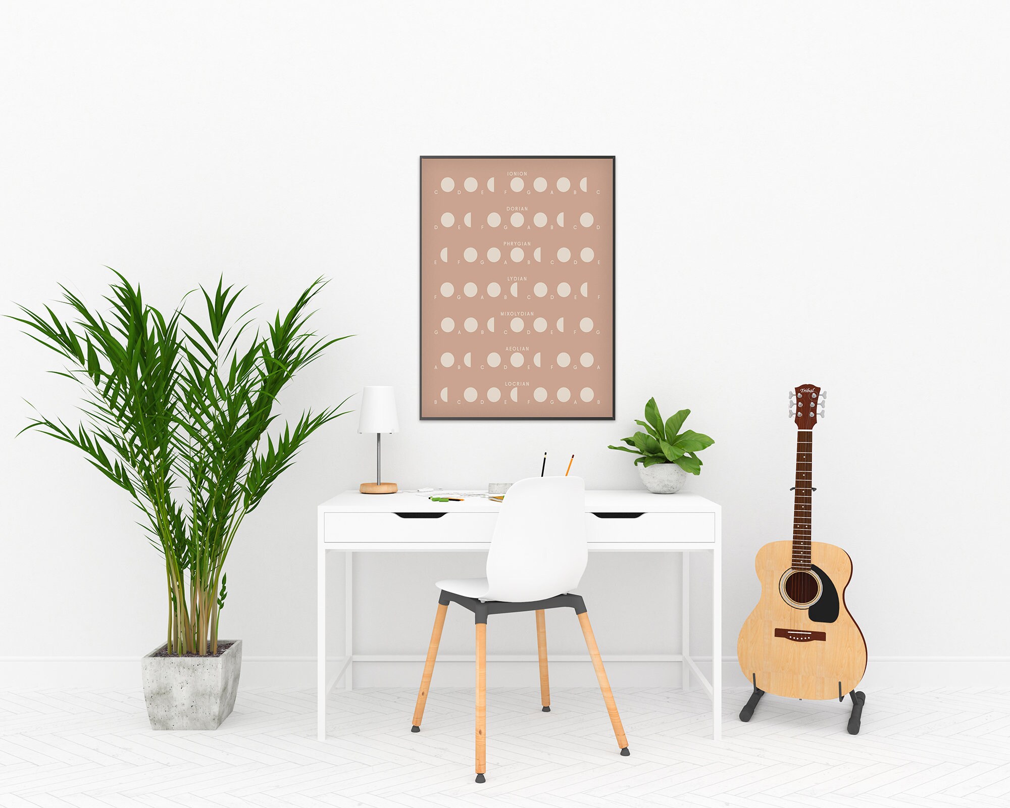 Music Modes Print Music Theory Poster Pink - Etsy