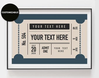 Custom Ticket Stub Poster Concert Ticket Gift for Music | Etsy