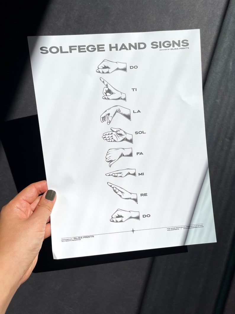 Solfege Hand Signs Digital Print Printable Music PDF - Etsy