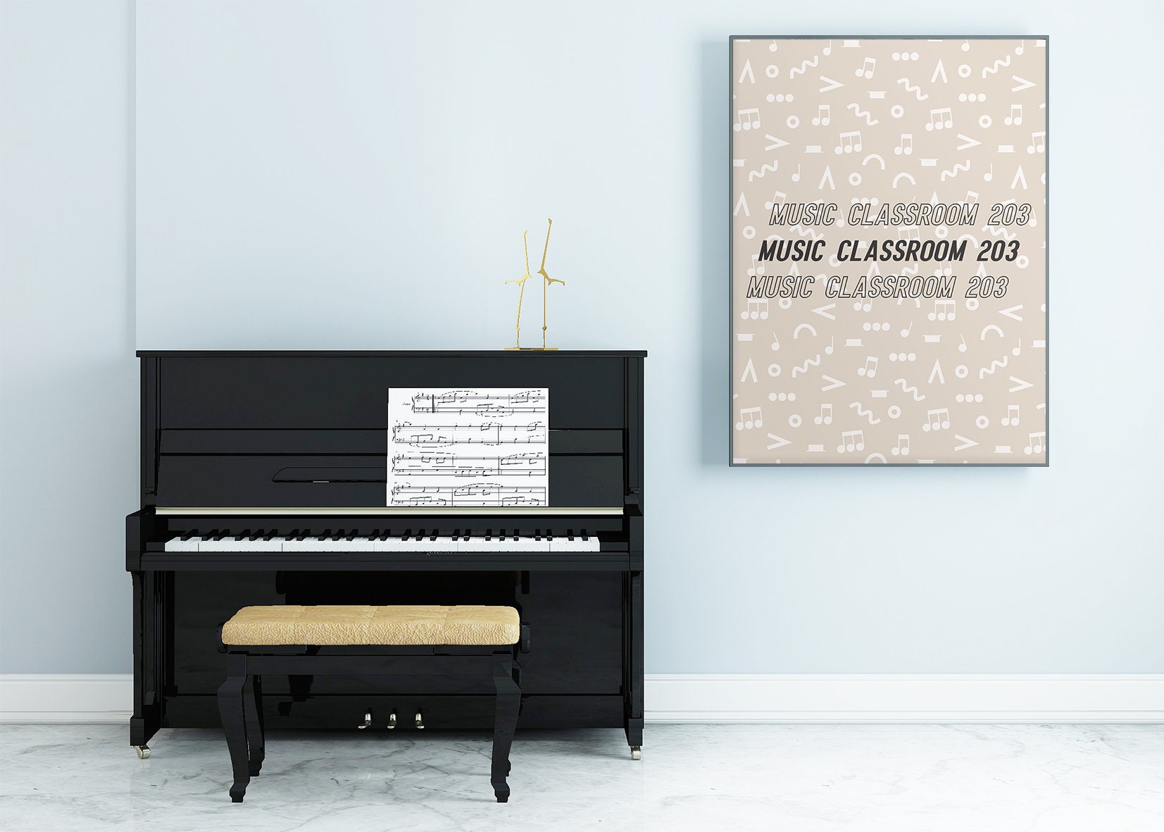 Personalized Music Notes Poster Music Symbols Music Room | Etsy