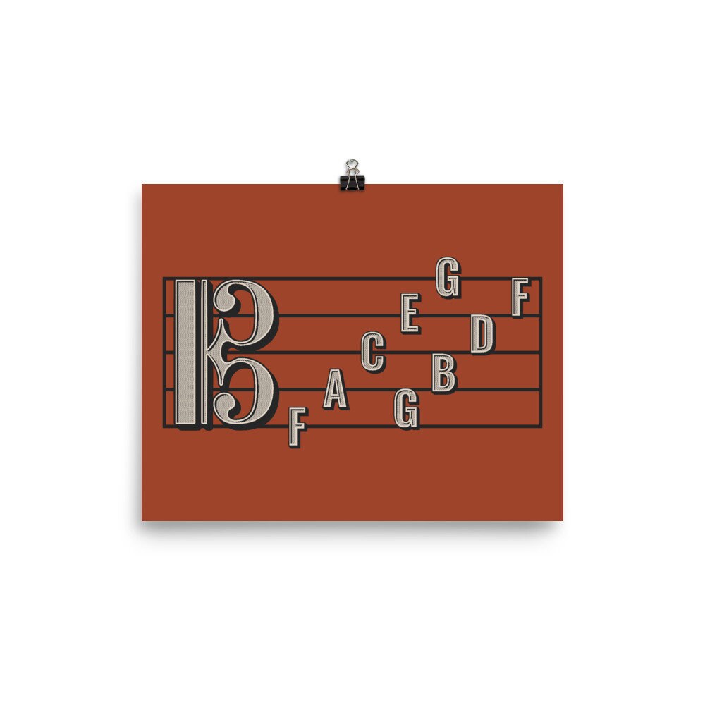 Alto Clef Note Names Poster Music Education Poster Red | Etsy