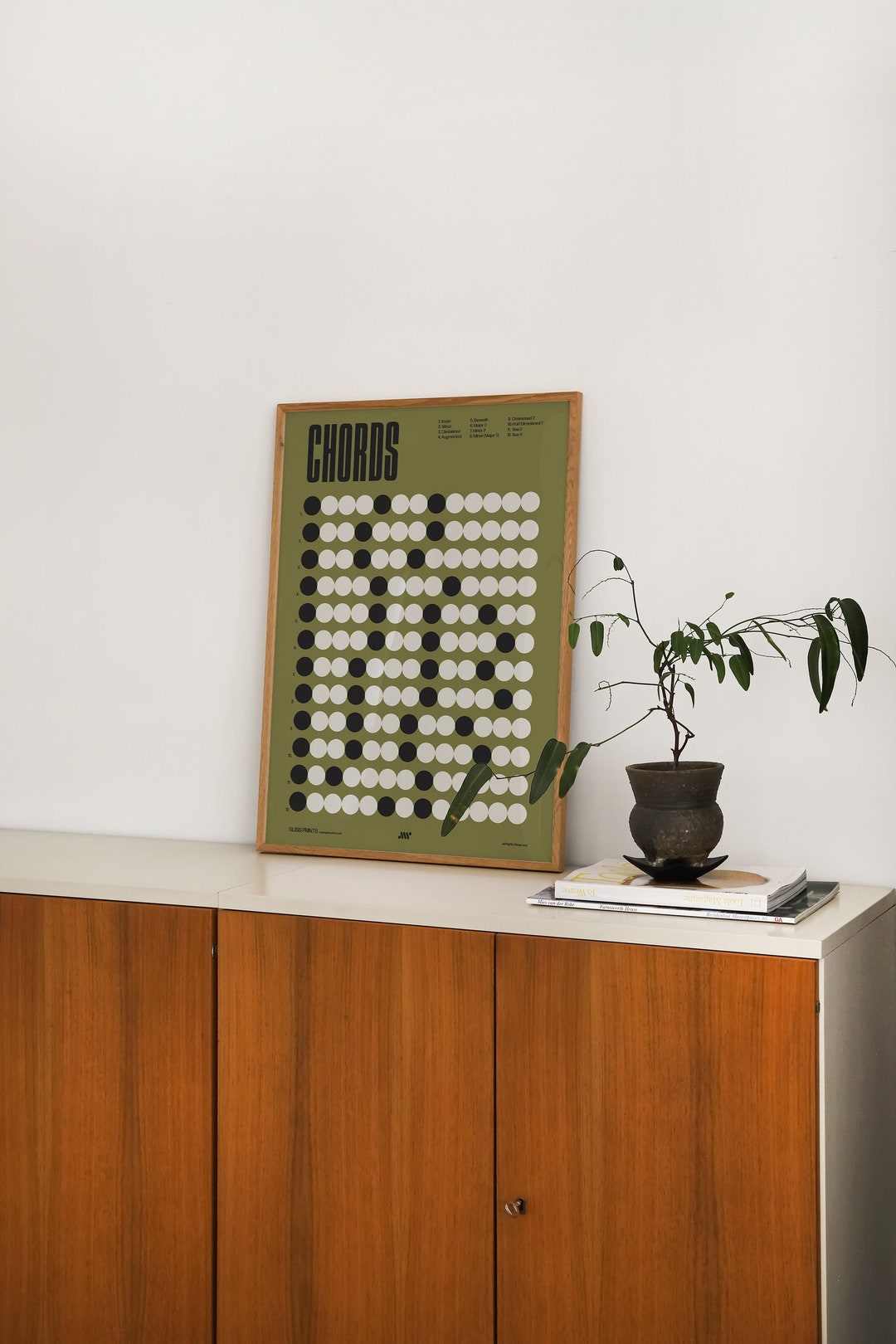 Music Chords Poster, Dot Design, Music Theory Print, Green - Etsy