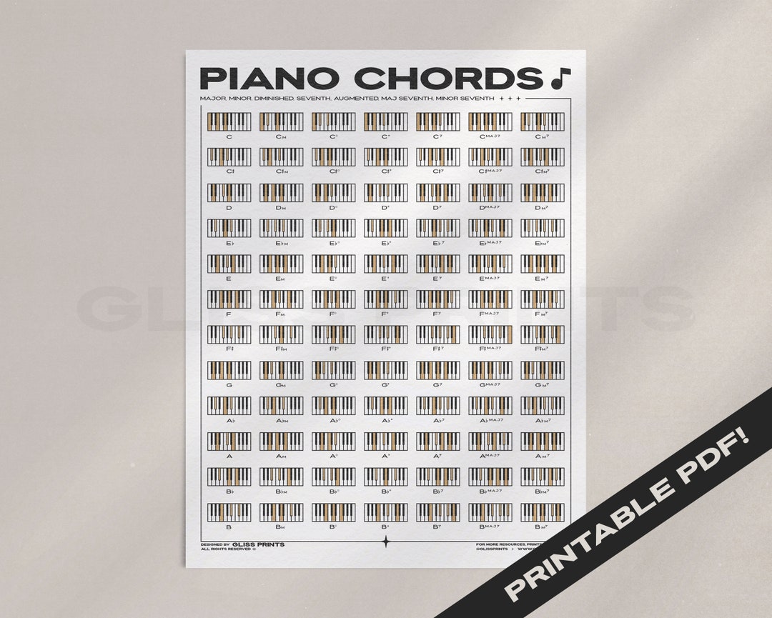 Piano Chords PDF | Music Digital Print Download - Etsy